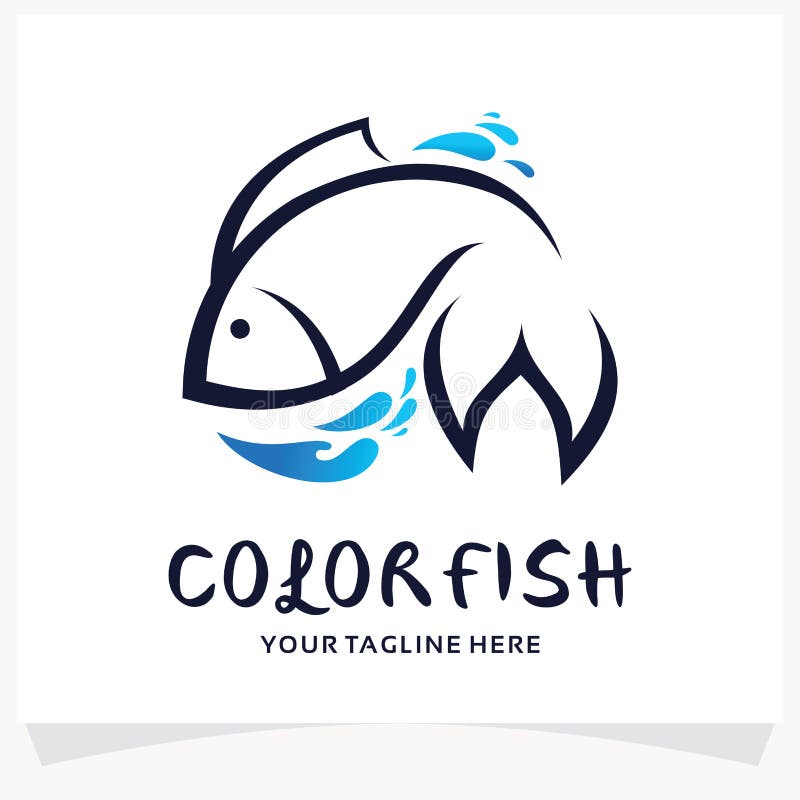 Blue Fish Logo Design Template Inspiration Stock Vector - Illustration ...