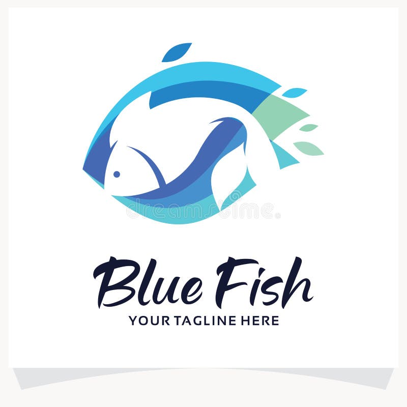 Blue Fish Logo Design Template Inspiration Stock Vector - Illustration ...