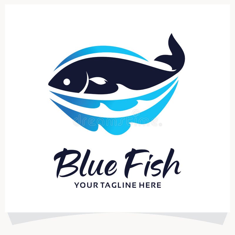 Blue Ocean Fish Logo Set Design Template Collection Stock Vector ...