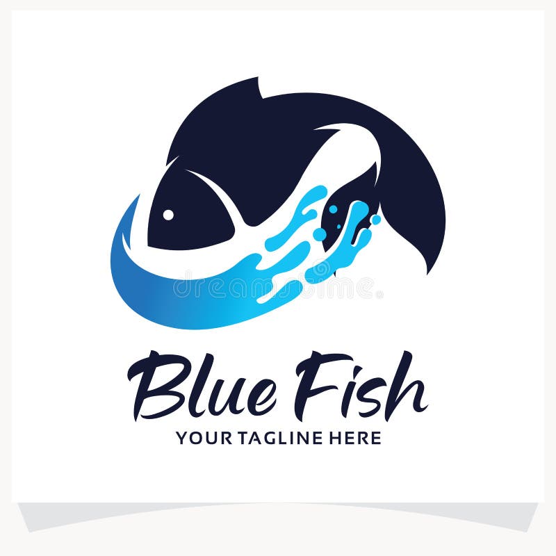 Blue Fish Logo Design Template Inspiration Stock Vector - Illustration ...