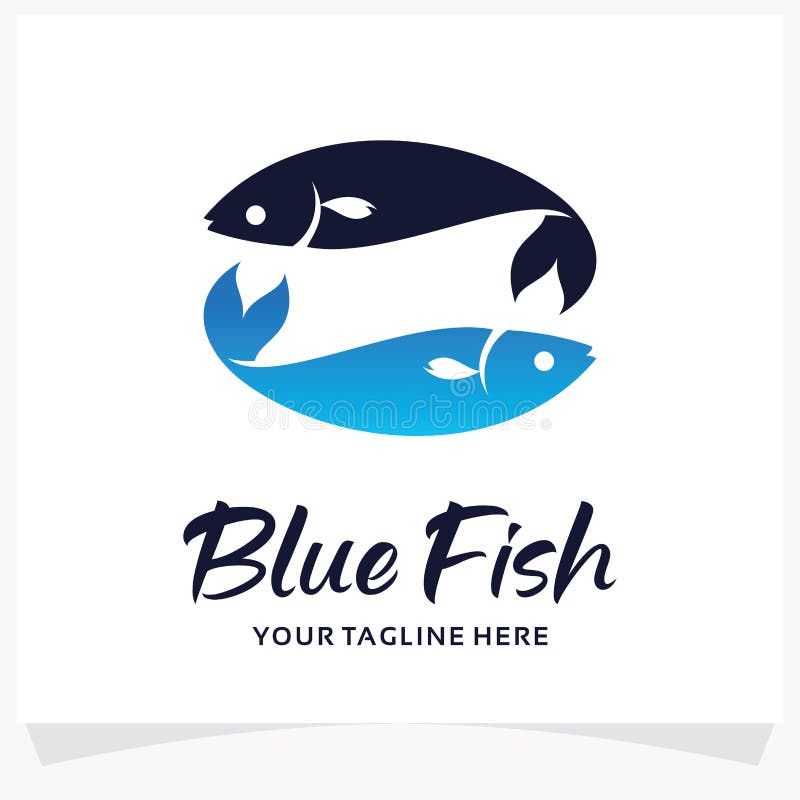 Blue Fish Logo Design Template Inspiration Stock Vector - Illustration ...