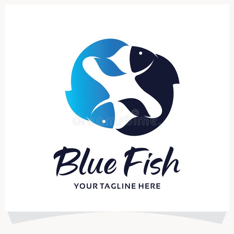 Blue Fish Logo Design Template Inspiration Stock Vector - Illustration ...