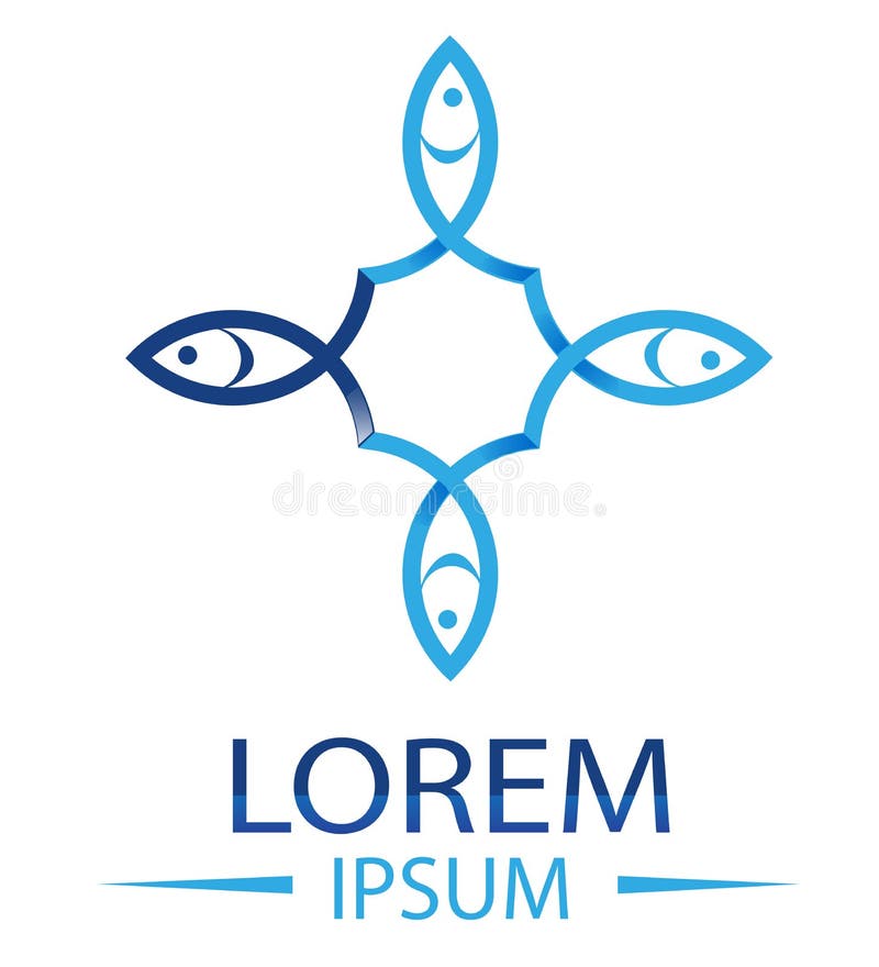 Blue Fish Logo Template. Creative Stock Vector - Illustration of ...