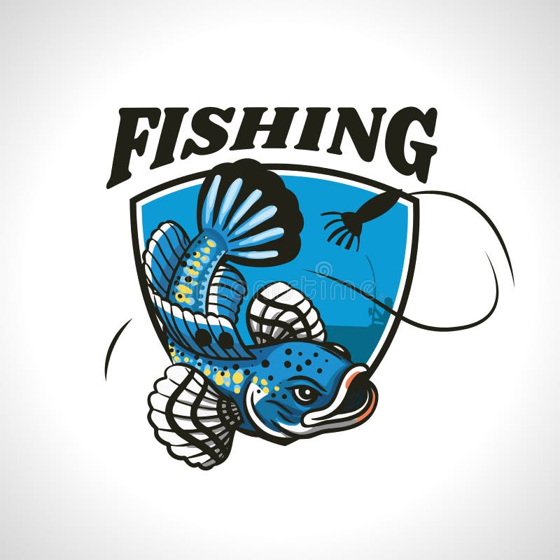 Predator Fishing Logo Set Bundles Stock Illustration - Illustration of ...