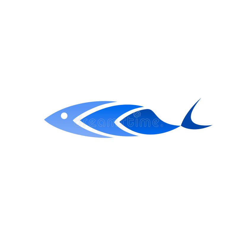 Blue Fish Sign. Logo. Vector. Menu Stock Vector - Illustration of ...