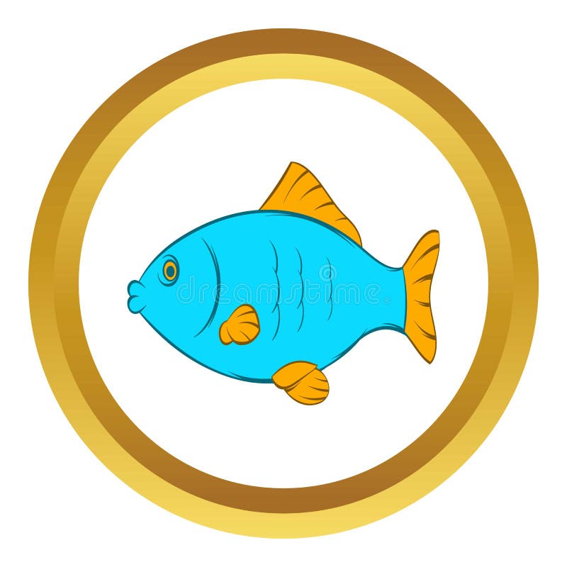 Blue Fish with Pink Fins Icon, Cartoon Style Stock Vector ...