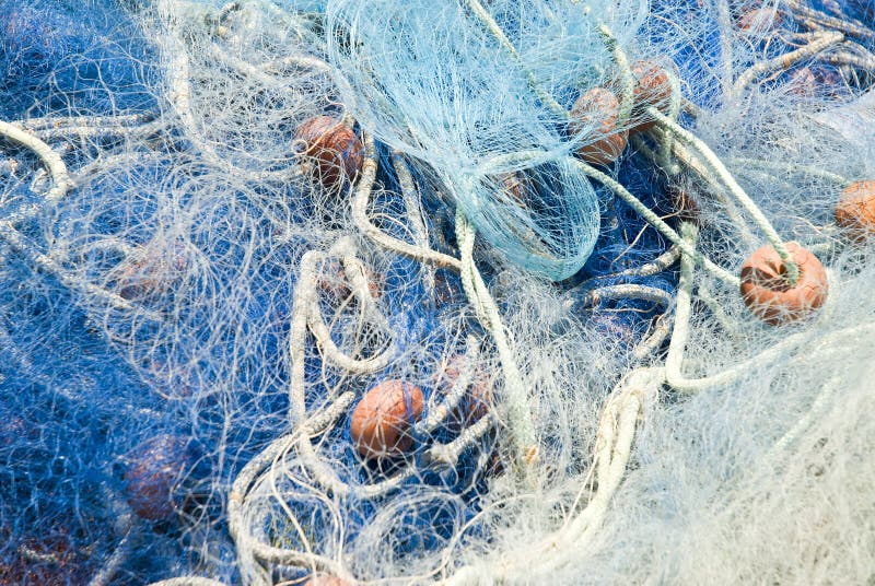 Blue fishing nets stock image. Image of rope, cyprus - 13257403