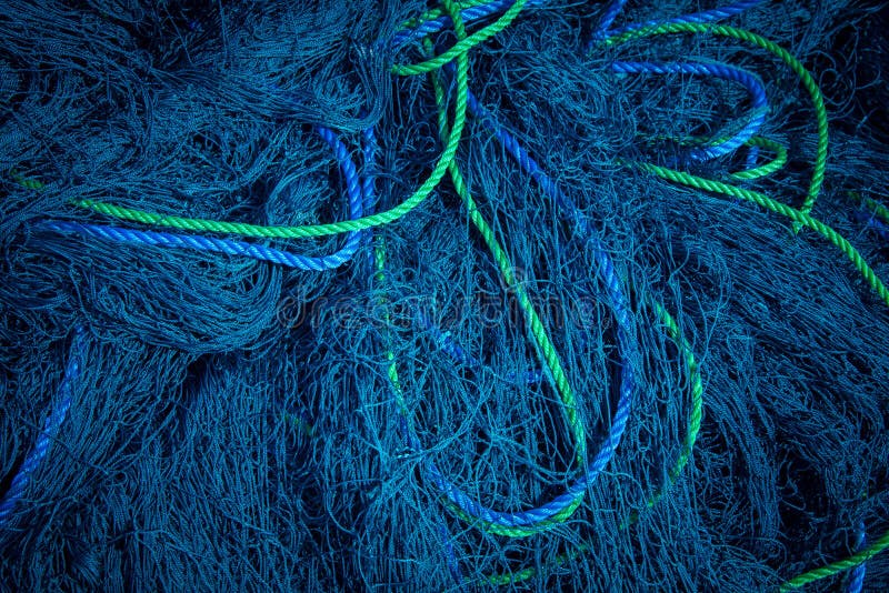Blue fishing nets stock image. Image of line, knot, grunge - 84617479