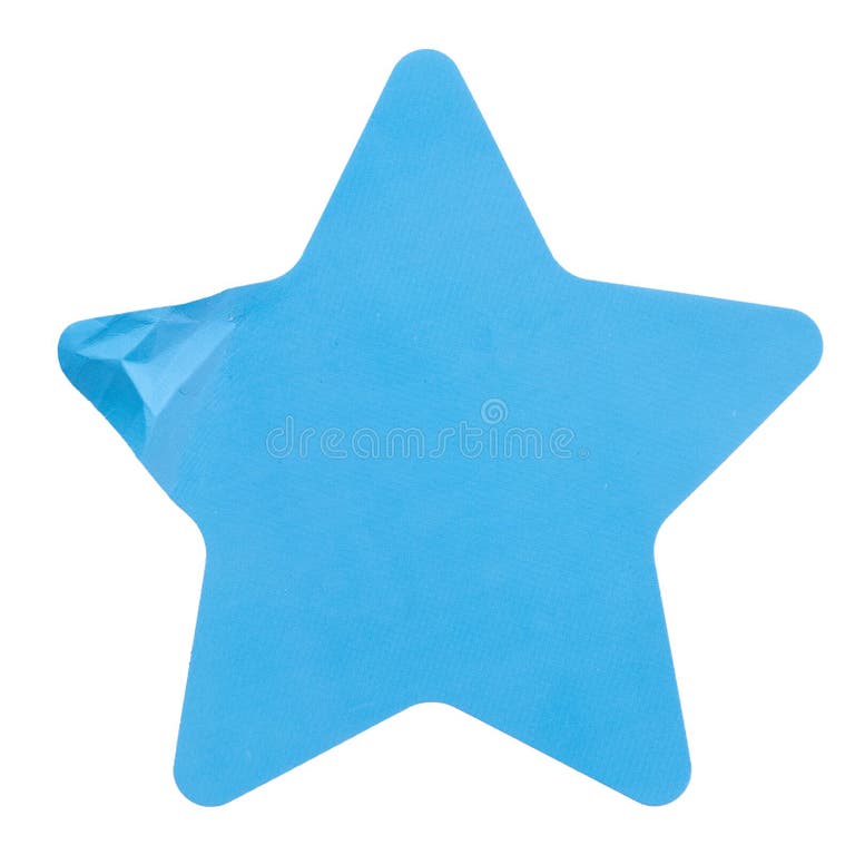 Blue Five-Pointed Star Shape Sticker on White Background Stock Image ...