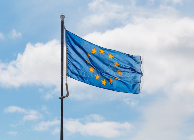 Blue Flag of the European Union Stock Image - Image of country, ensign ...