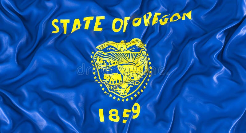Blue Flag of the State of Oregon Stock Illustration - Illustration of ...