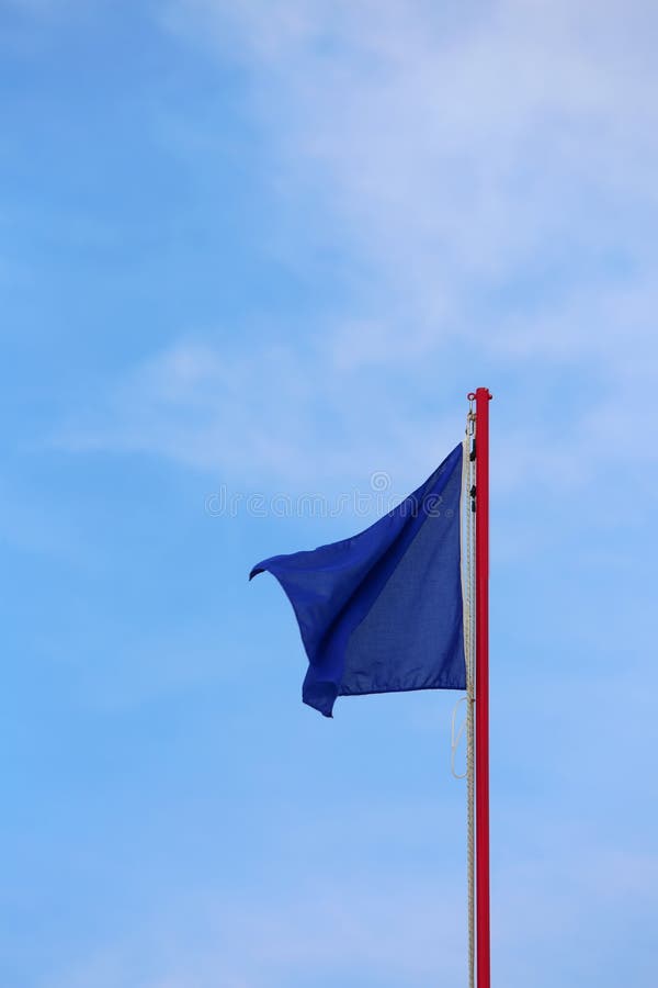 Blue Flag is Symbol of without Pollution in this Area Stock Photo ...