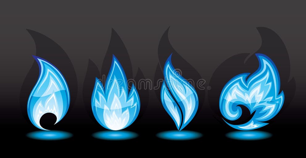 Blue flame stock vector. Illustration of ignite, inflame - 14367450