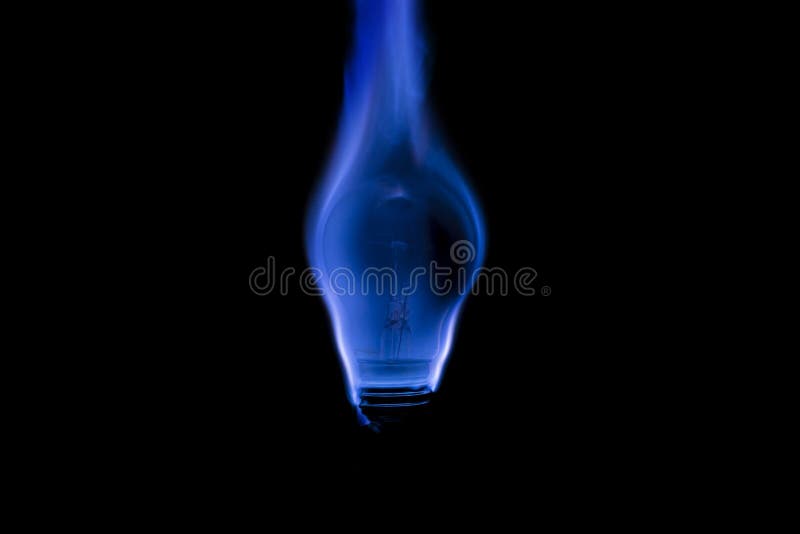 Blue flame bulb stock photo. Image of abstract, silhouette - 79513966