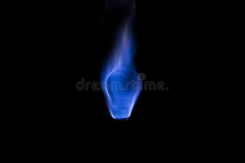 Blue flame bulb stock image. Image of magic, incandescent - 79514383