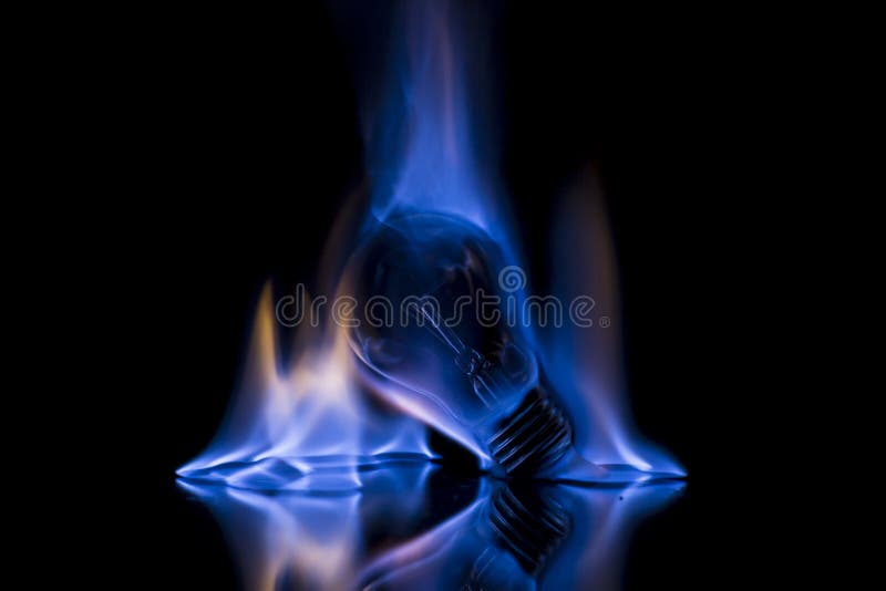 Blue flame bulb stock image. Image of abstract, blue - 79532237