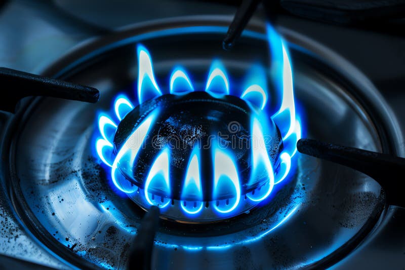 Blue Flame of Cooking Gas, AI Generated Stock Illustration ...