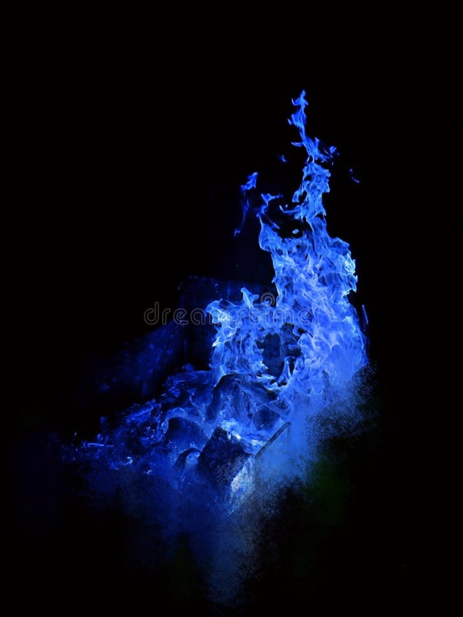 Blue flame stock photo. Image of dark, blue, flame, night - 111370052