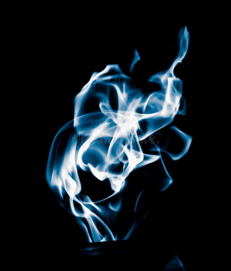 Blue Flame of Fire on a Black Background Stock Image - Image of element ...