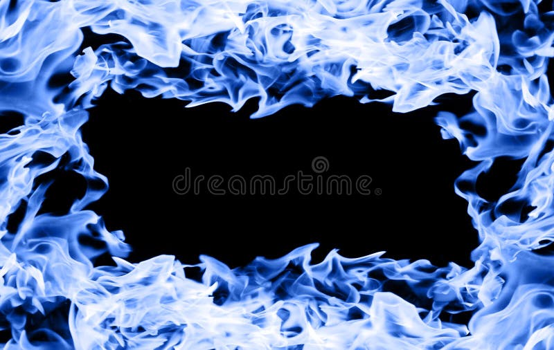 Blue Fire flame frame stock photo. Image of barbecue - 49857326