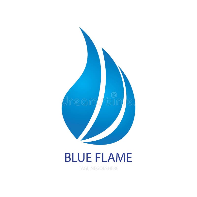 Blue Flame Illustration Logo Vector Stock Vector - Illustration of ...