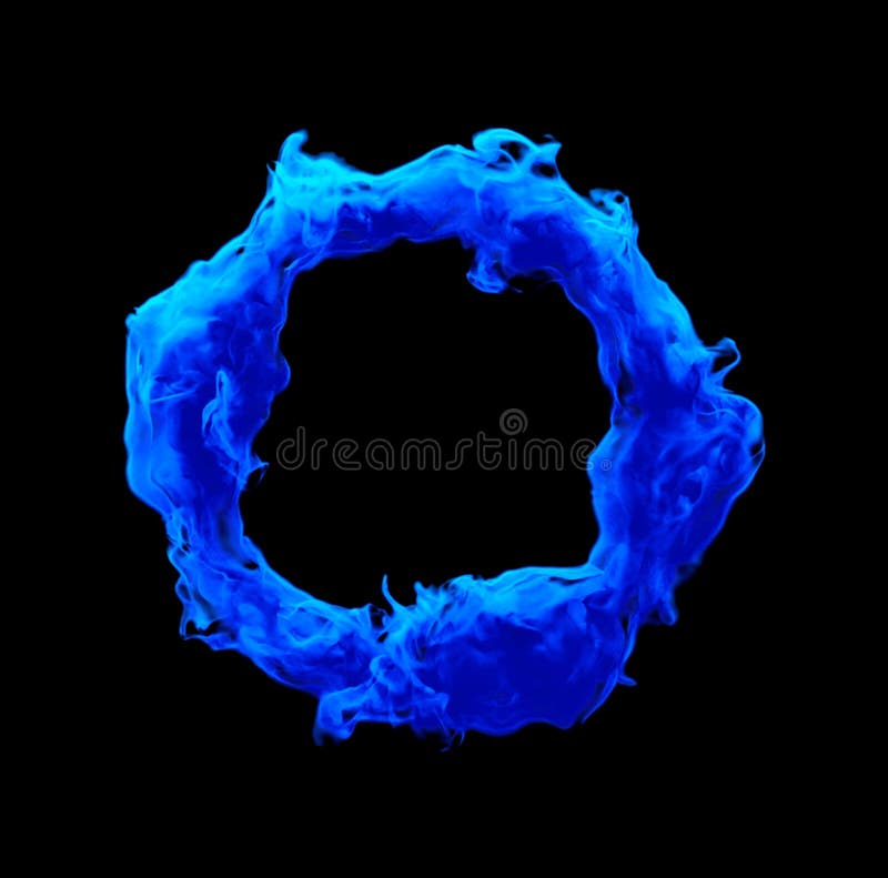 Blue Flame Ring on Black Background for Visual Impact Stock ...