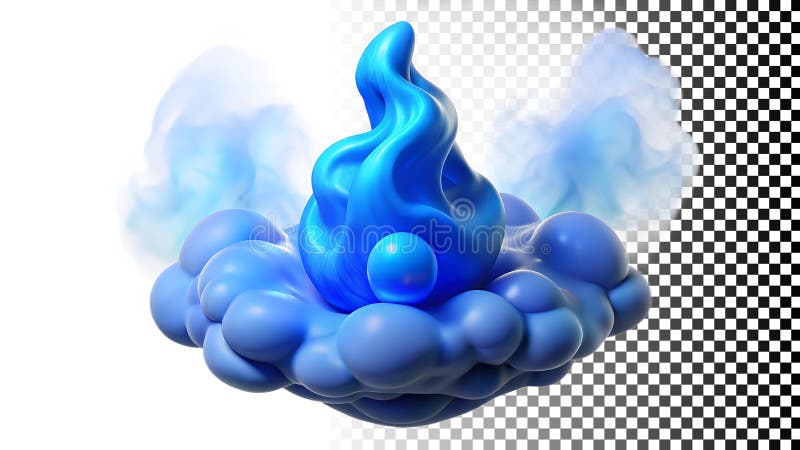 Blue Flame with Smoke, Fire Element, Burning Effect, Abstract Heat Png ...