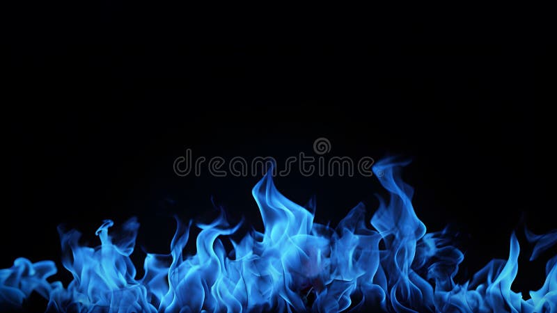 Blue Flames Fiery Beauty on a Black Background. Created with Generative ...