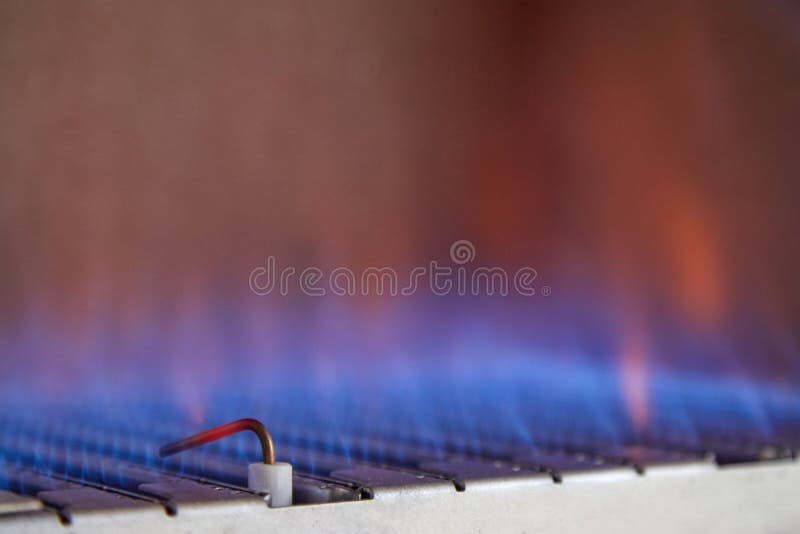Blue Flames From A Gas Burner Stock Photo - Image of nobody, range ...