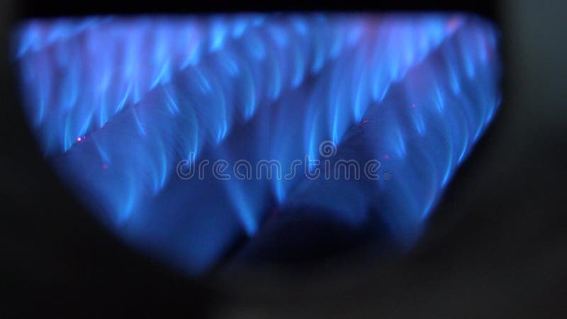Blue Flames of a Gas Burner Inside of a Boiler. 4K UltraHD, UHD Stock ...