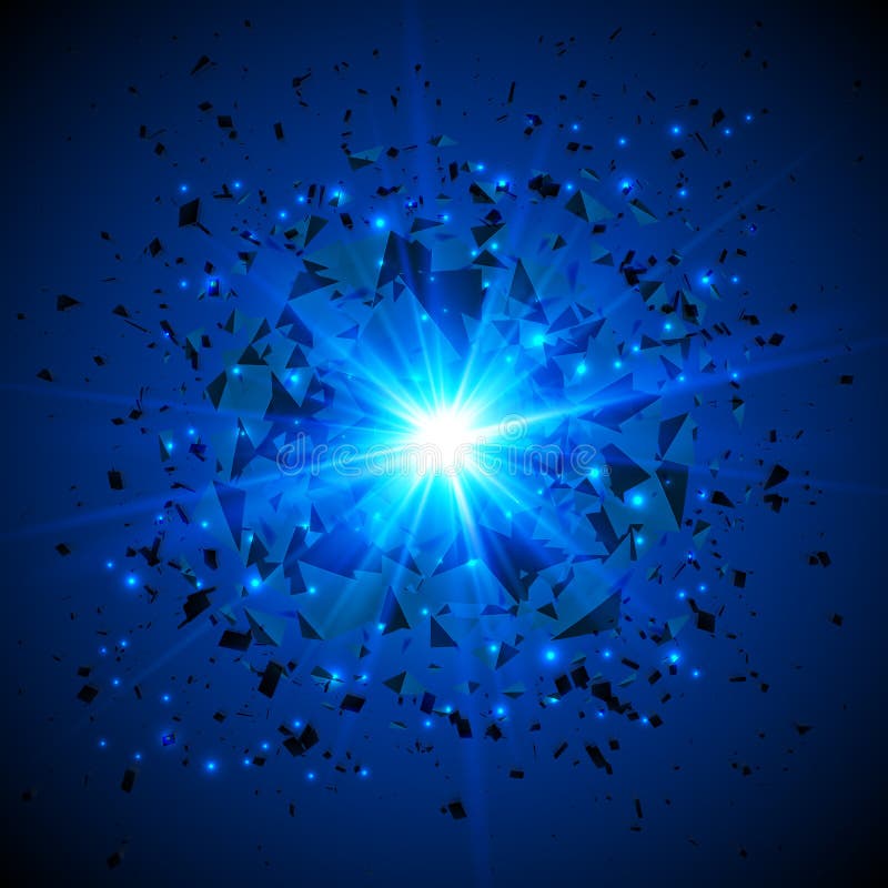 Blue Flaming Vector Meteor Cosmic Explosion Stock Vector - Illustration ...