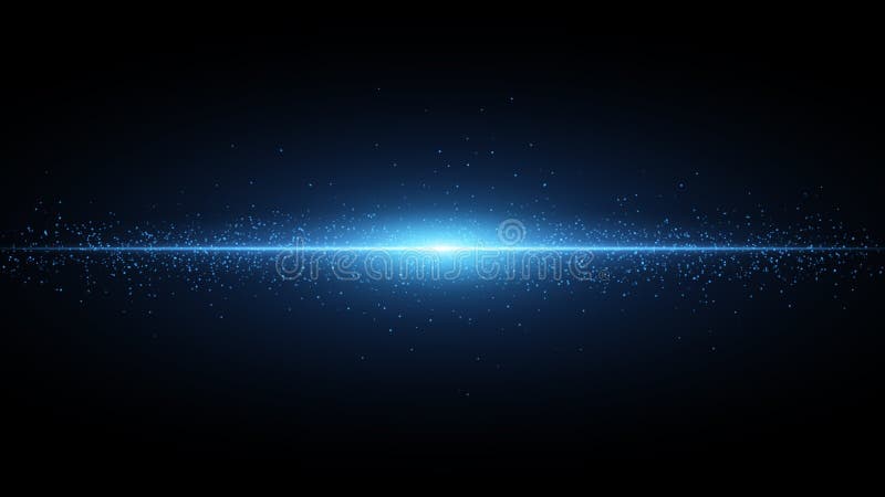 Blue Flash on a Black Background. Flying Magical Blue Dust. the Effect ...