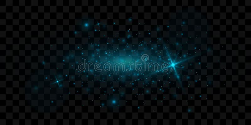 Blue Flash on a Black Background. Magic Glow Light Effect. Vector Blue ...