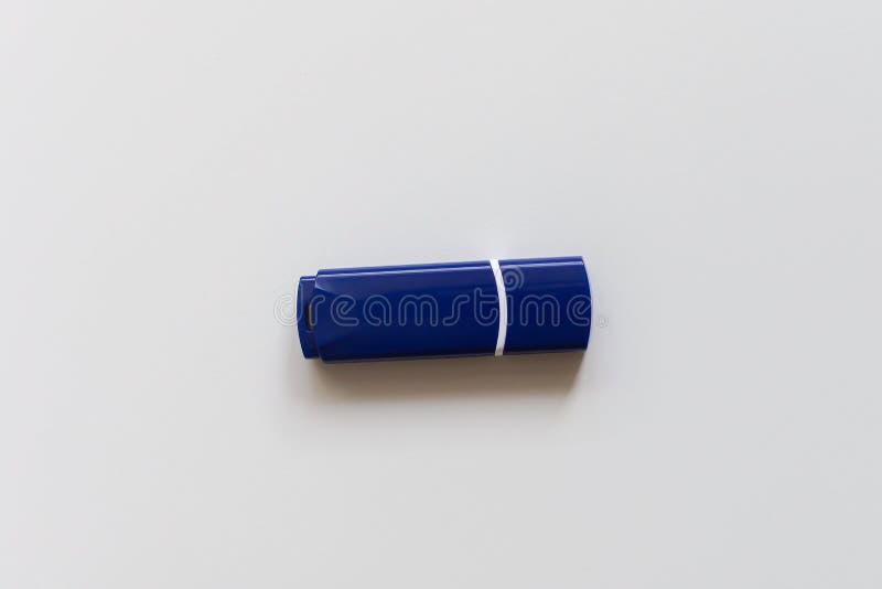 Blue Flash Drive on a White Background Stock Image - Image of backup ...