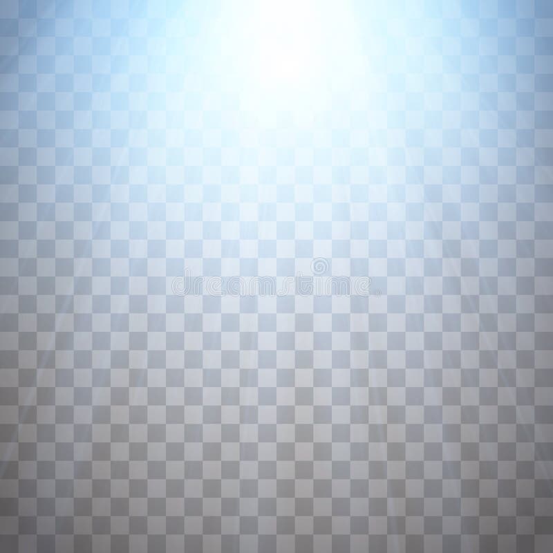 Blue Flash Light. Cold Spotlight with Rays Isolated Stock Vector ...