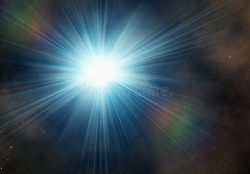 Blue Flash on a Space Stars Backgrounds Stock Illustration ...