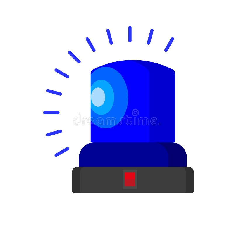 Blue Flasher Icon, Flat Style Stock Vector - Illustration of emergency ...