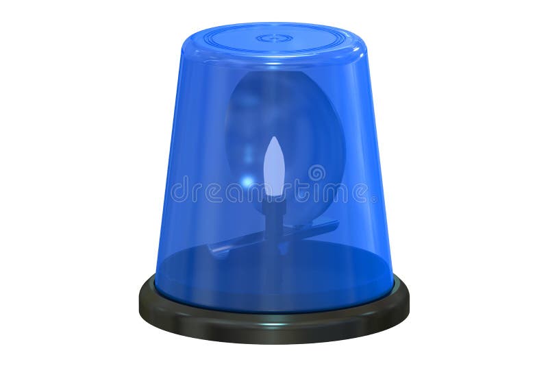 Blue Flashing Light, 3D Rendering Stock Illustration - Illustration of ...