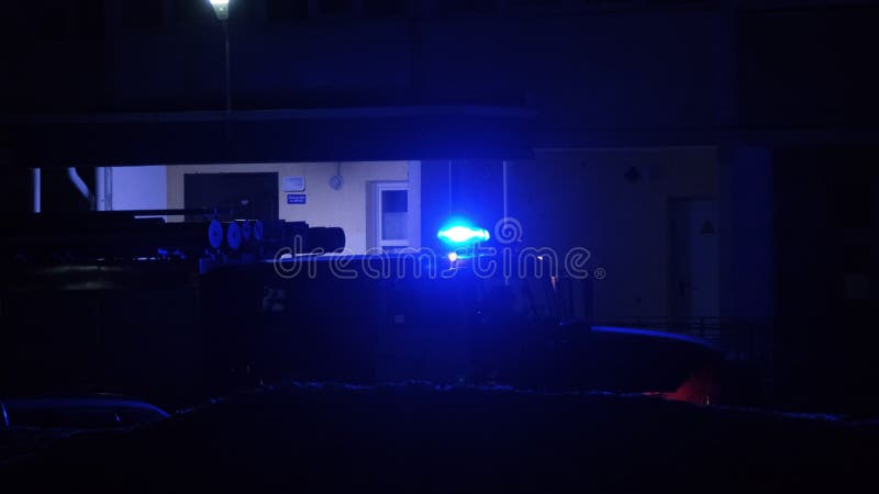 Blue Lights and Sirens on a Firetruck at Night Stock Video - Video of ...