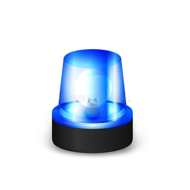 Blue flashing siren stock vector. Illustration of warning - 69115284