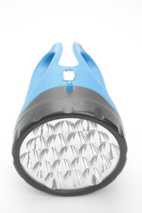 Blue flashlight stock photo. Image of white, isolated - 46017638