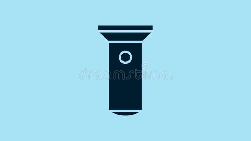 Blue Flashlight Icon Isolated on Blue Background. 4K Video Motion ...