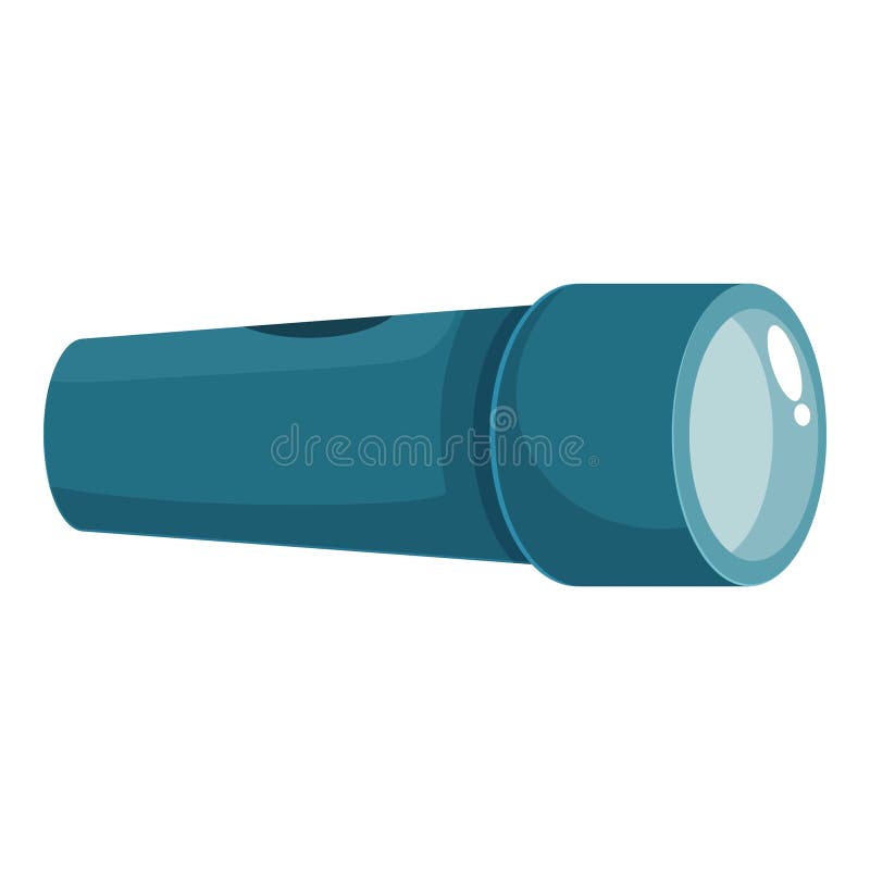 Blue Flashlight Lying Horizontally Emitting Light Stock Illustration ...