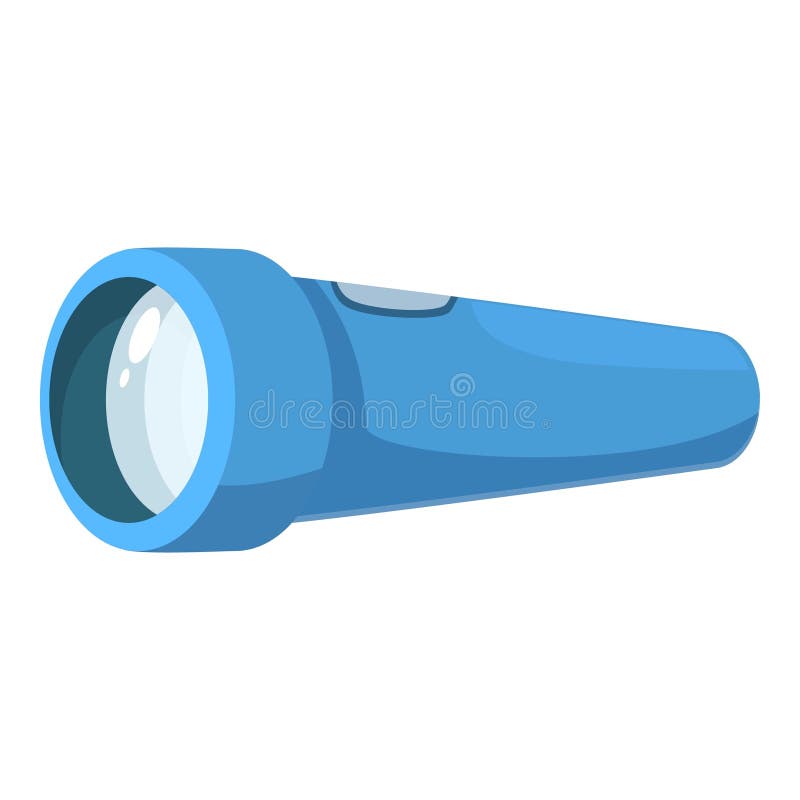 Blue Flashlight Shining Light Beam in Darkness Stock Illustration ...