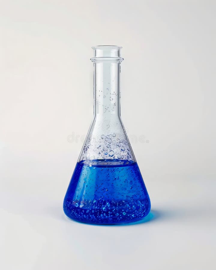 A Blue Flask with Liquid Inside Stock Image - Image of tube, beaker ...