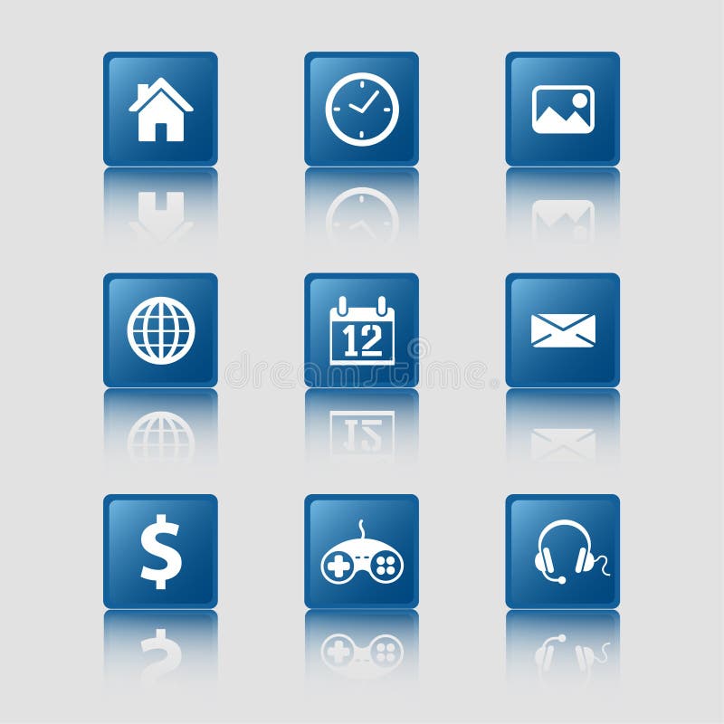 Icons for Common Computer Functions Stock Vector - Illustration of ...