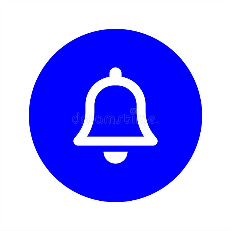 Blue Flat Notifications Icon Stock Illustration - Illustration of ...