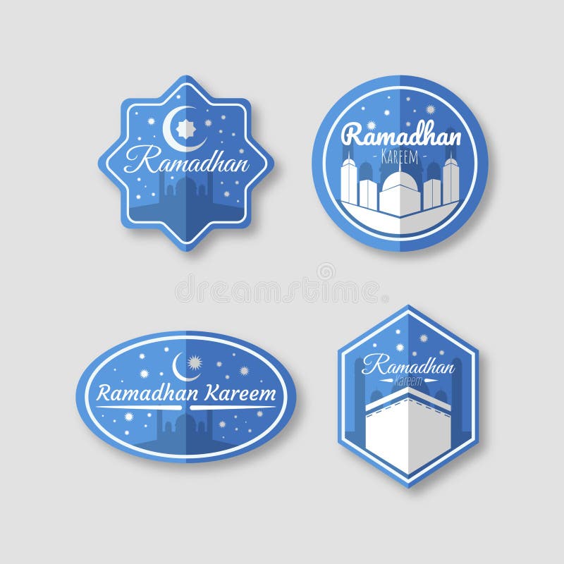 Ramadan Tag Collection Set. Vector Illustration Badges with Glowing ...