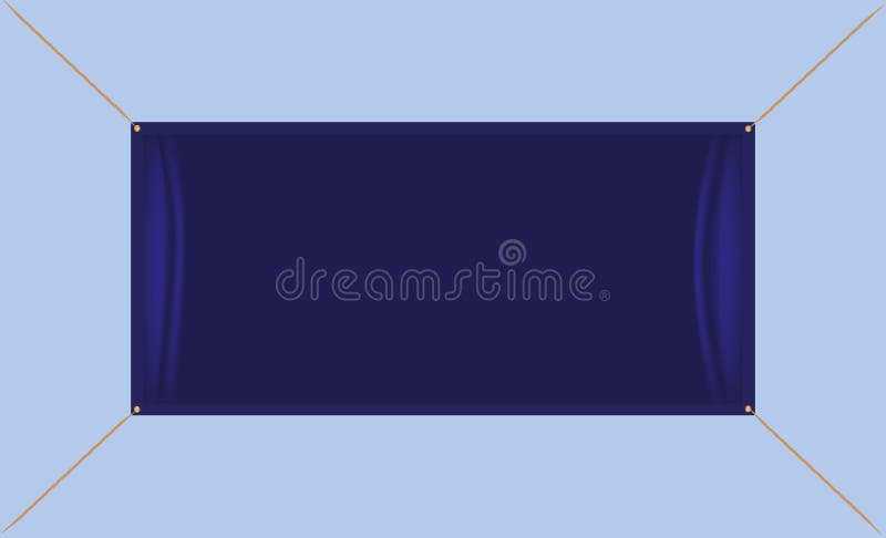 Blue Flex Banner Blank with Rope Stock Illustration - Illustration of ...