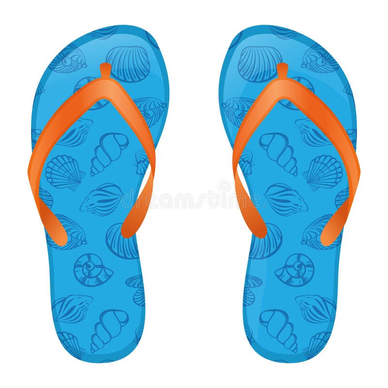 Blue flip flops stock vector. Illustration of colors - 32841303